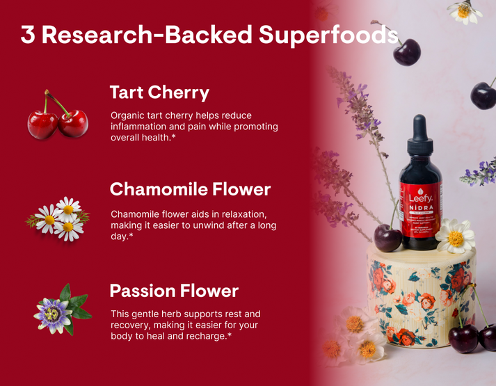 NIDRA: Tart Cherry Tincture, Promote Rest & Recovery. – Leefy Organics